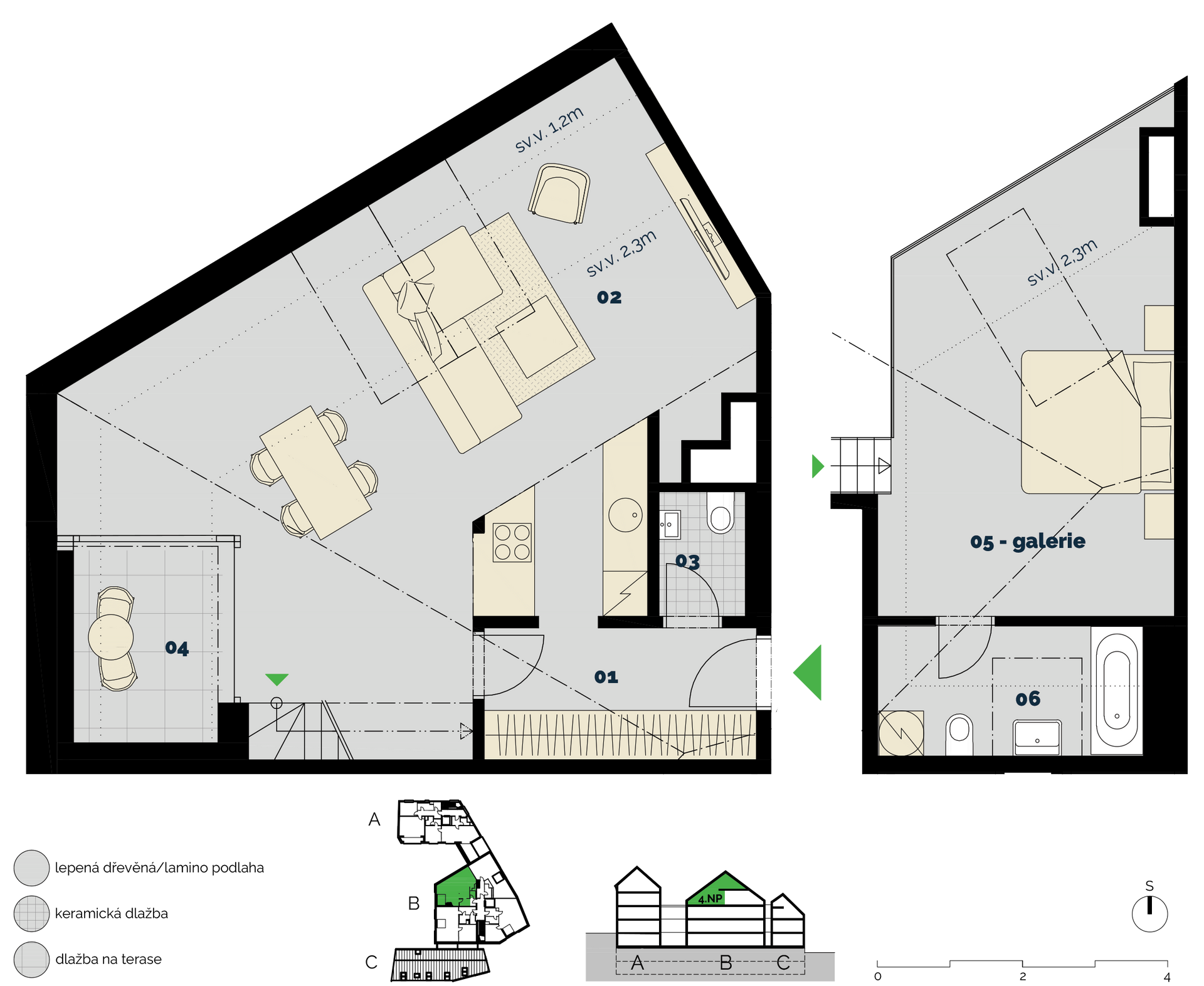 Byt B4.2G | Střížkovský dvůr